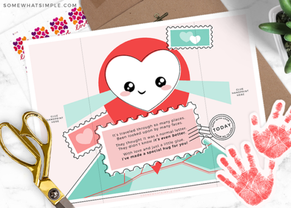 Hug in the Mail Printable Card - Somewhat Simple .com