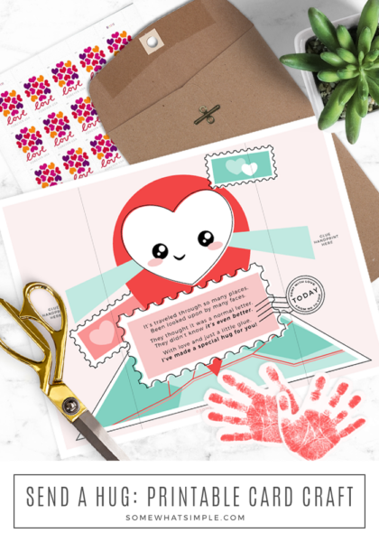 Hug in the Mail Printable Card - Somewhat Simple .com