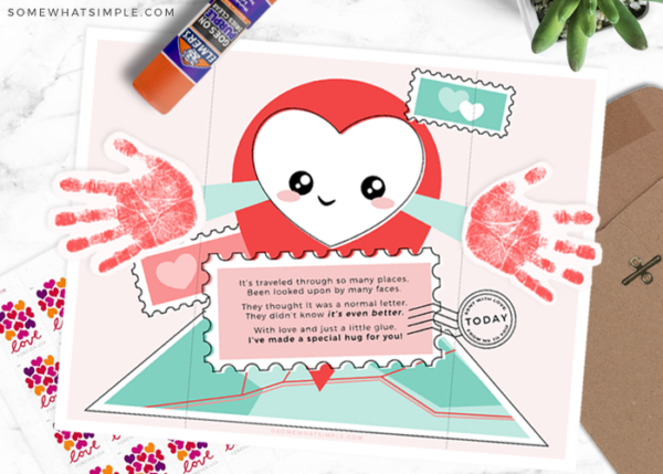 Hug in the Mail Printable Card - Somewhat Simple .com