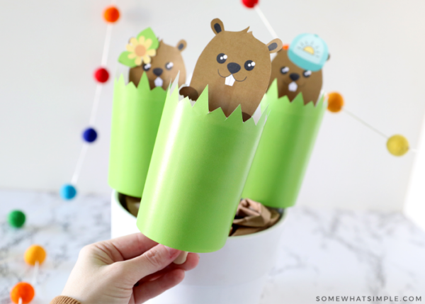 Groundhog Craft - Printable Puppet - Somewhat Simple