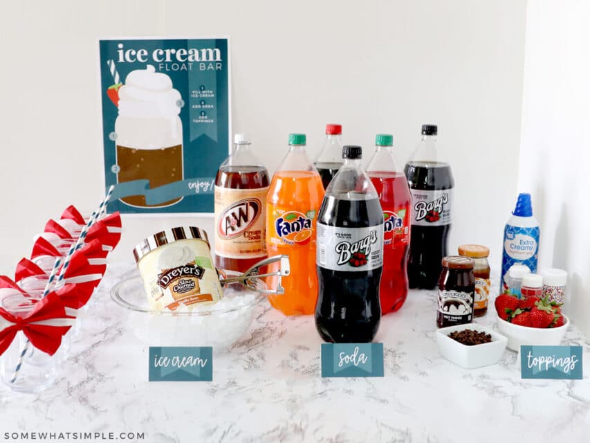 Ice Cream Float Bar - Fathers Day Dessert - Somewhat Simple