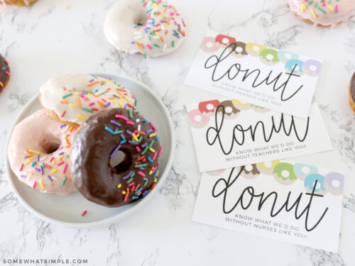 Donut Thank You Printables - from Somewhat Simple