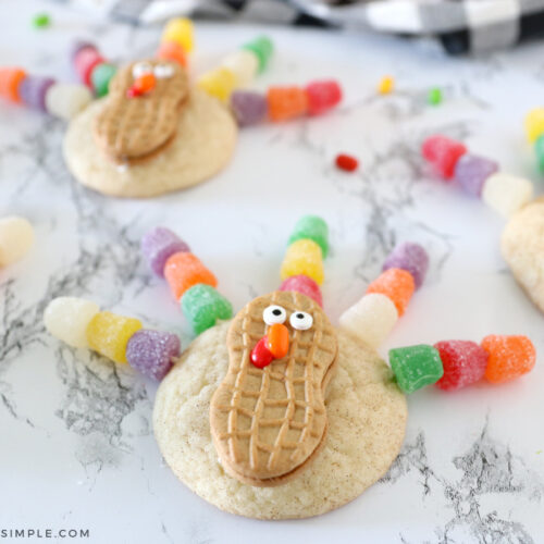 Easy Gumdrop Turkey Cookies - Somewhat Simple